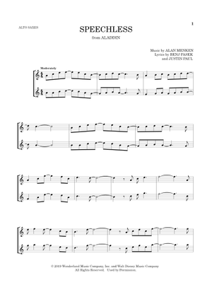 Play Official version of Speechless Sheet Music by Naomi Scott for ...