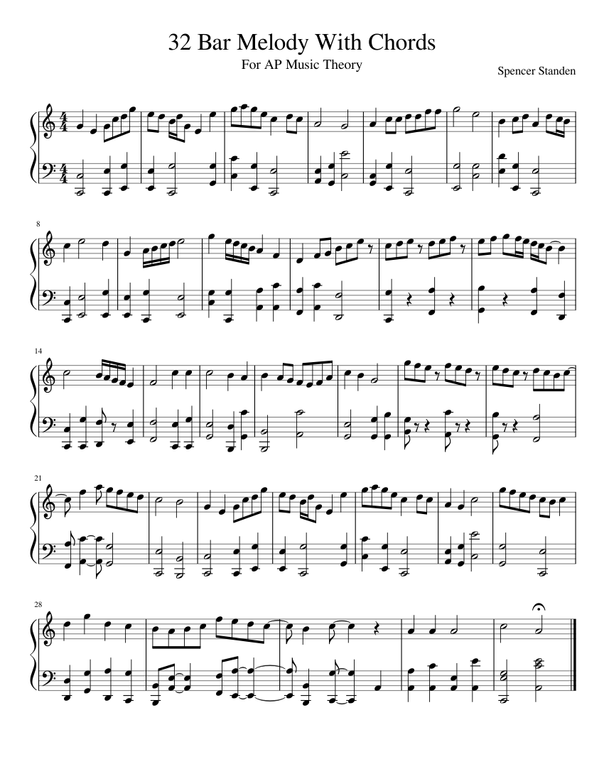 AP Music Theory Assignment #1 Sheet music for Piano (Solo) Easy ...