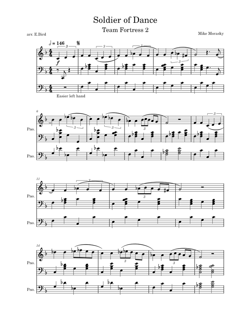 Team Fortress - Soldier of Dance (piano) - [Mike Morasky] Sheet Music ...