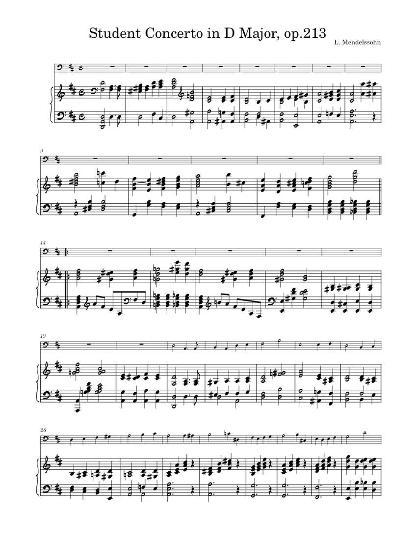 Student Cello Concerto, Op.213 – Ludwig Mendelssohn Ludwig Mendelssohn ...