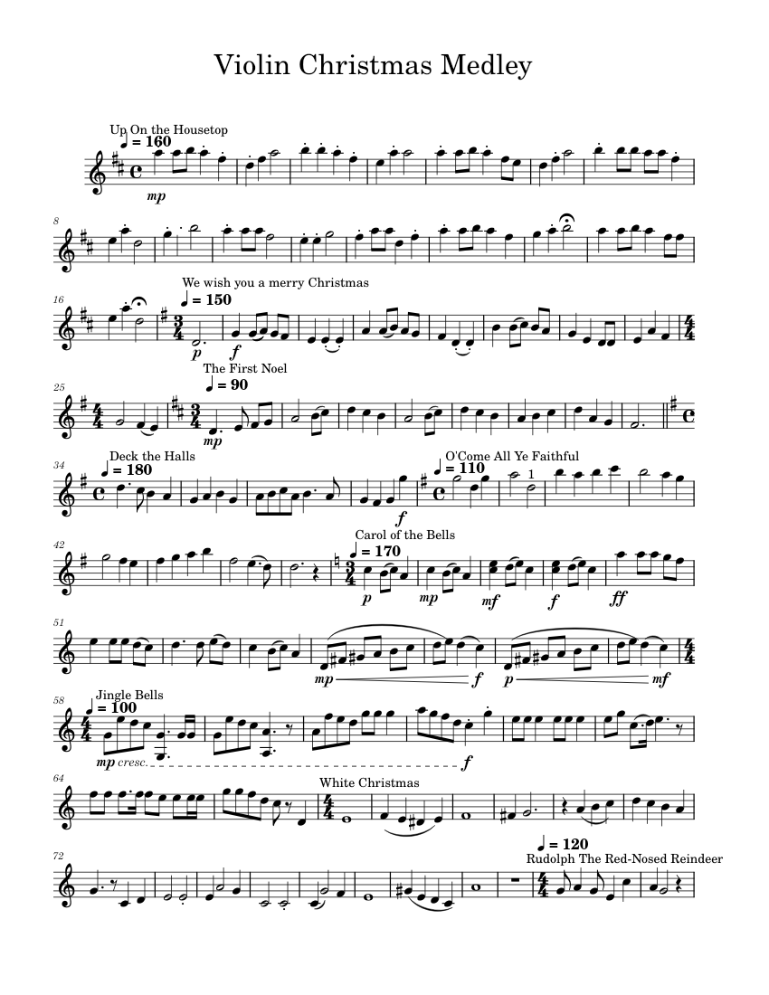Violin Christmas Medley Sheet Music for Violin (Solo) | MuseScore.com
