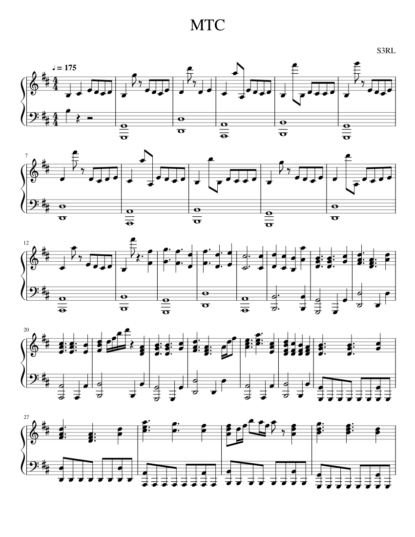 S3RL - MTC Sheet Music for Piano (Solo) | MuseScore.com
