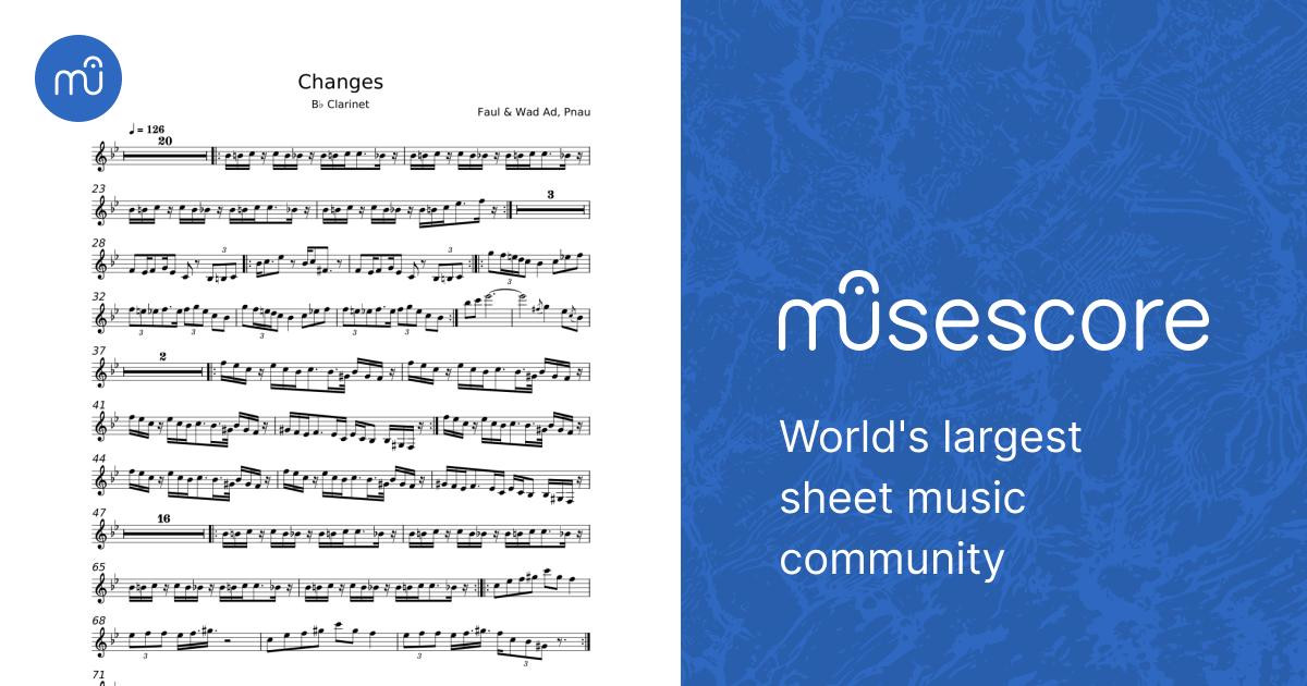 Changes - Faul vs Pnau Sheet music for Clarinet in b-flat (Solo ...