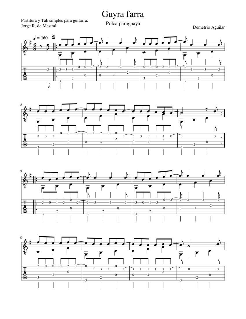 Guyra farra Demetrio Aguilar - piano tutorial