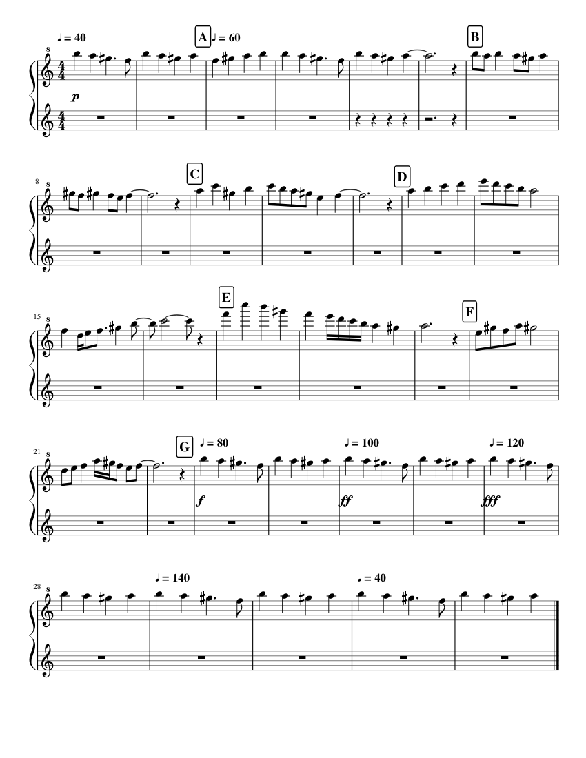 Horror Music Sheet Music for Piano (Solo) easy | MuseScore.com