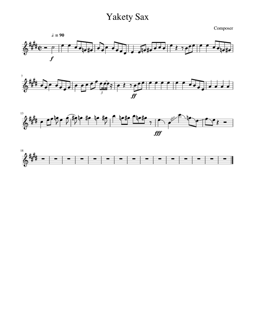 Yakety Sax Sheet music for Saxophone alto (Solo) | Musescore.com