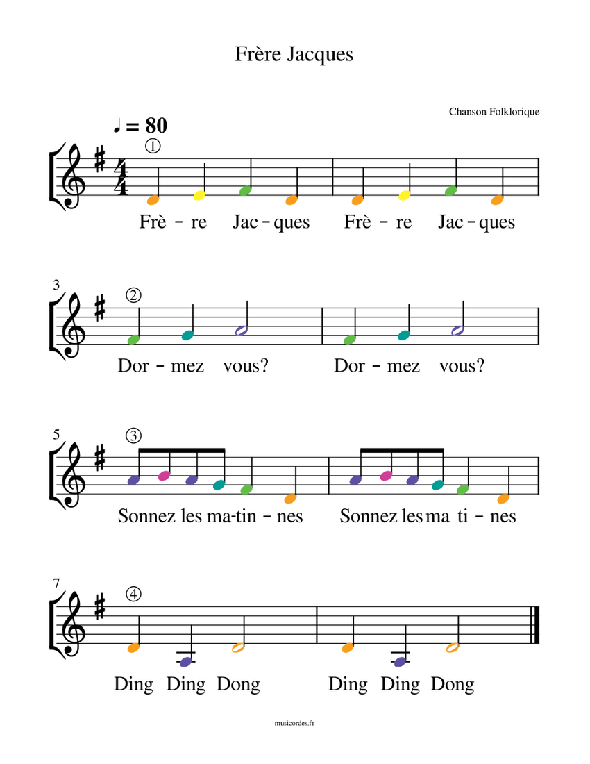 CHANSON Frère Jacques Sheet Music for Violin (Solo) | MuseScore.com