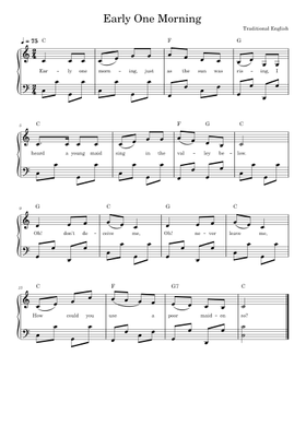 Early One Morning Sheet Music For Piano Solo Pdf FREE SHEET MUSIC