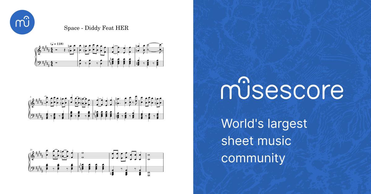 Space - Diddy feat H.E.R Sheet Music for Piano (Solo) Easy | MuseScore.com