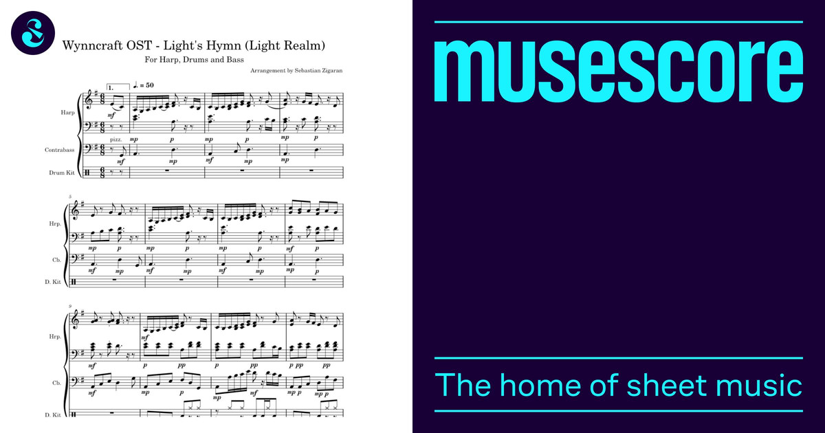 Wynncraft OST - Light's Hymn (Light Realm) for Harp, Drums and Bass ...
