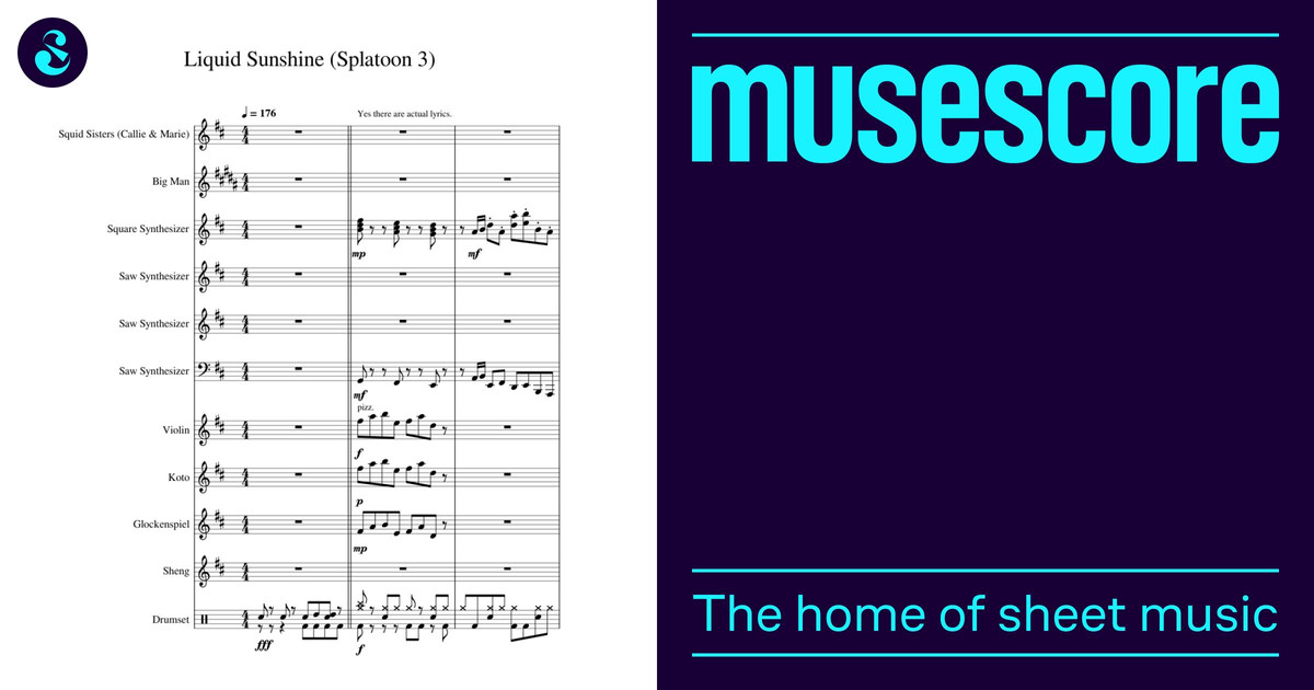 Liquid Sunshine - Squid Sisters & Ian BGM (Splatoon 3) Sheet music for ...