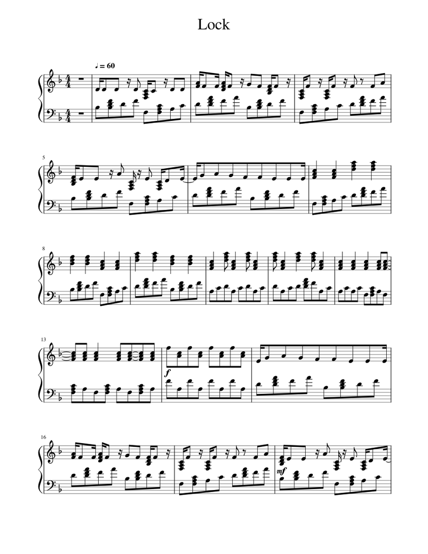 Lock Sheet Music for Piano (Solo) | MuseScore.com