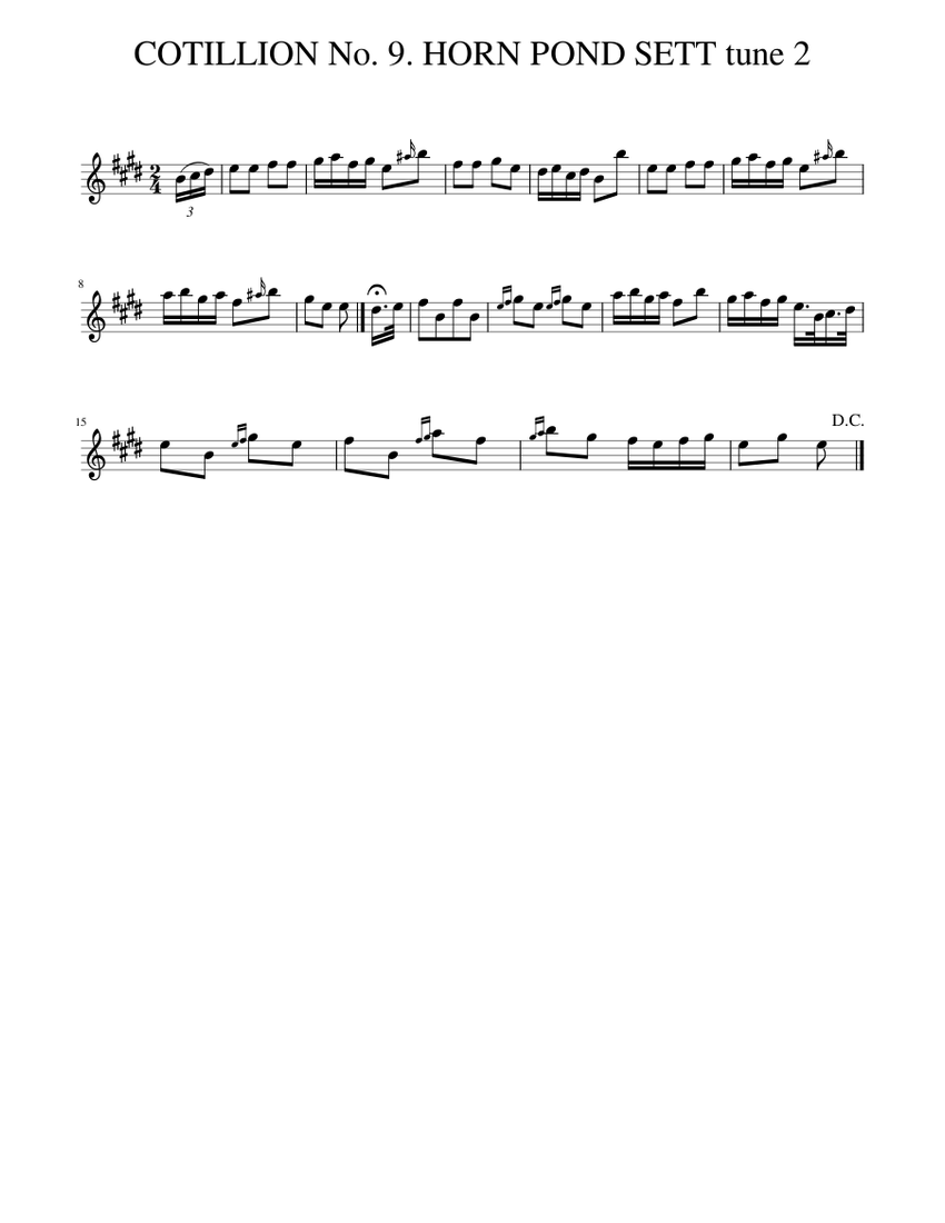 COTILLION No. 9. HORN POND SETT tune 2 Sheet music for Piano (Solo ...