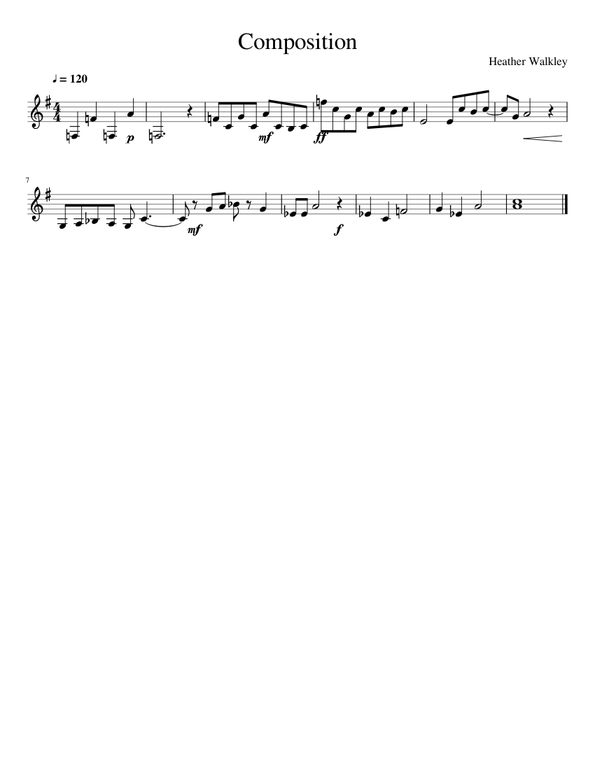 Composition #1 Sheet music for Clarinet bass (Solo) | Musescore.com