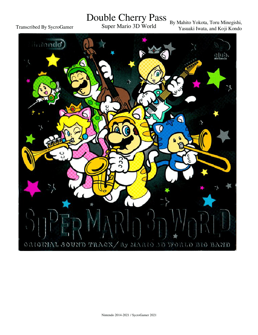 Double Cherry Pass - Super Mario 3D World Sheet Music for Piano, Flute ...
