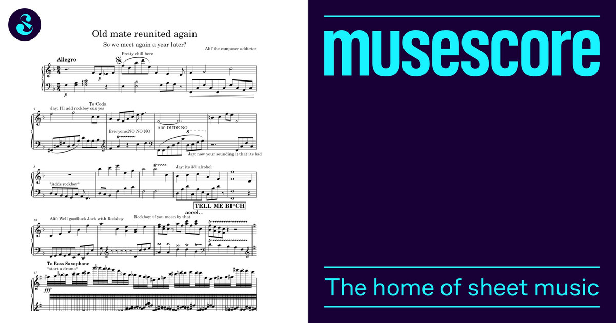 Old Mates Reuniting Again – Alif the composer additor Sheet music for ...