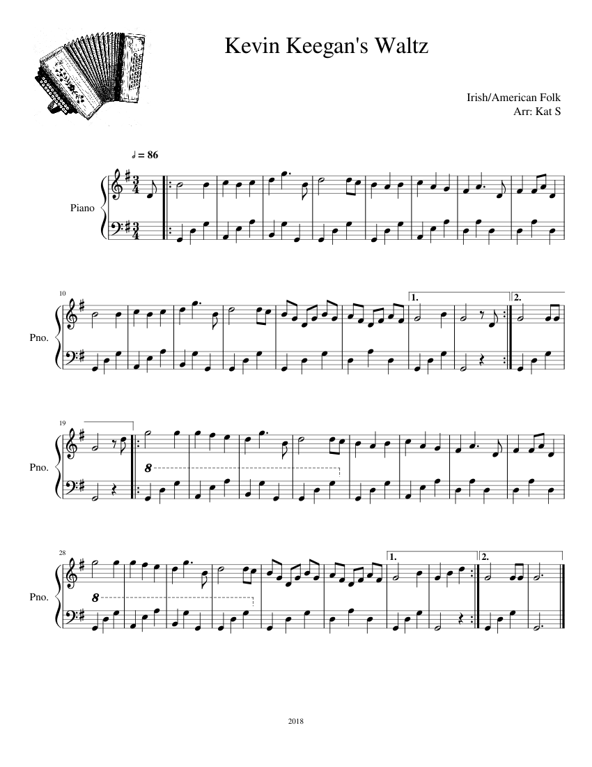 Kevin Keegan's Waltz ~ 3 Scores ~ Piano, Strings & Flute, Lead Sheet ...
