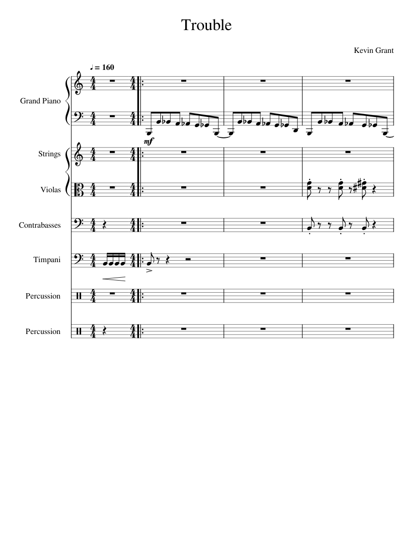 Trouble Sheet music for Piano, Timpani, Drum group, Strings group ...
