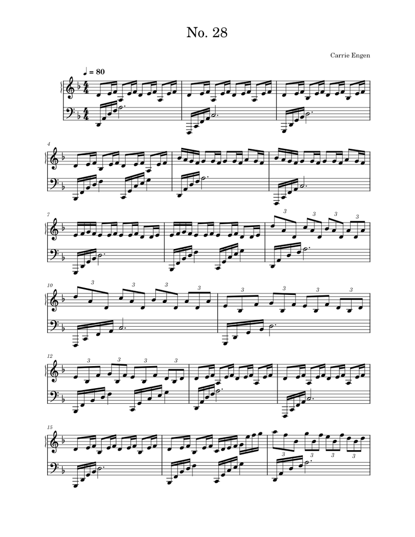 No. 28 - Carrie Engen Sheet music for Piano (Solo) | Musescore.com