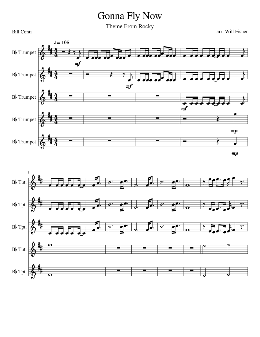 Gonna Fly Now - Theme From Rocky Sheet music for Trumpet in b-flat ...