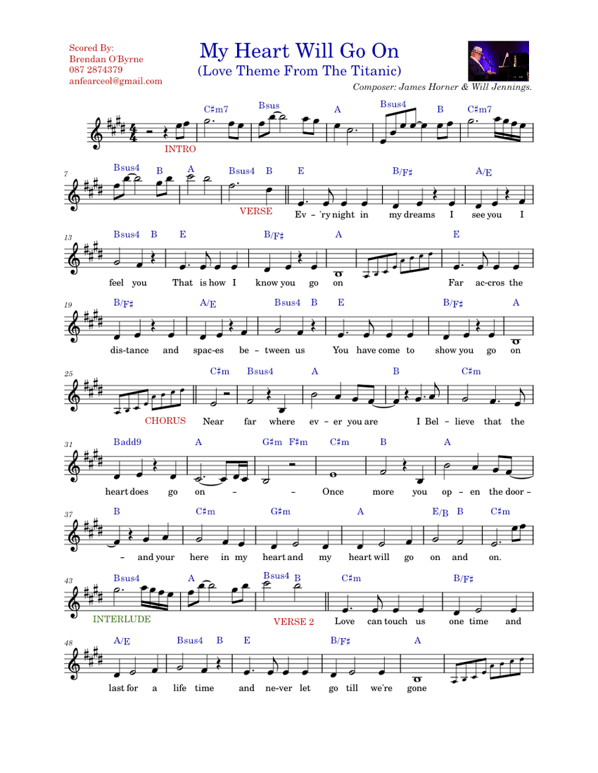 Titanic - My Heart Will Go On – TITANIC Sheet Music for Piano (Solo ...