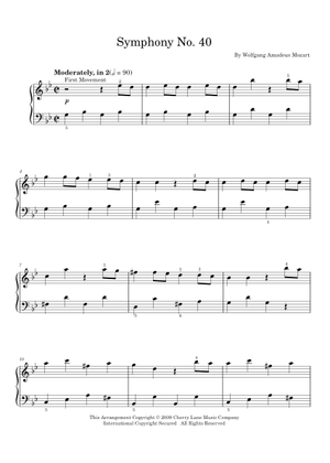 Symphony No. 40 (Mozart) Sheet Music for Piano (Solo) | MuseScore.com