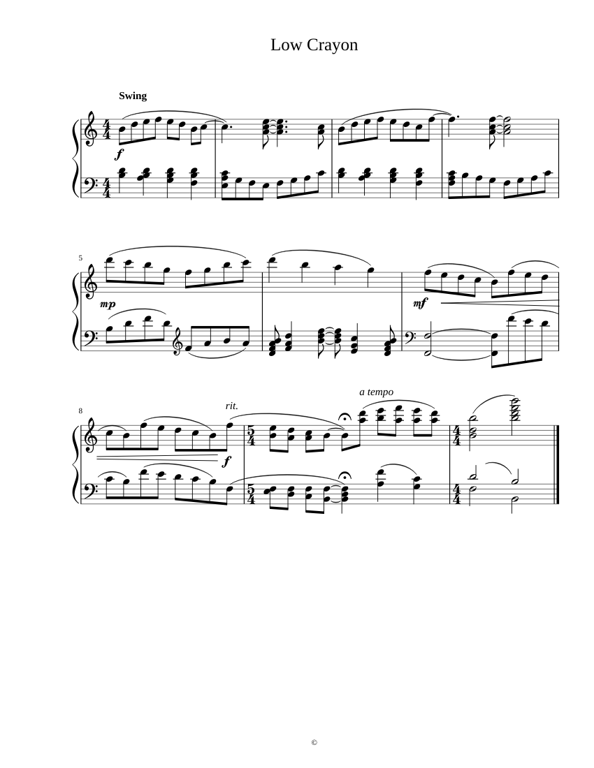 Low Crayon Sheet music for Piano (Solo) | Musescore.com