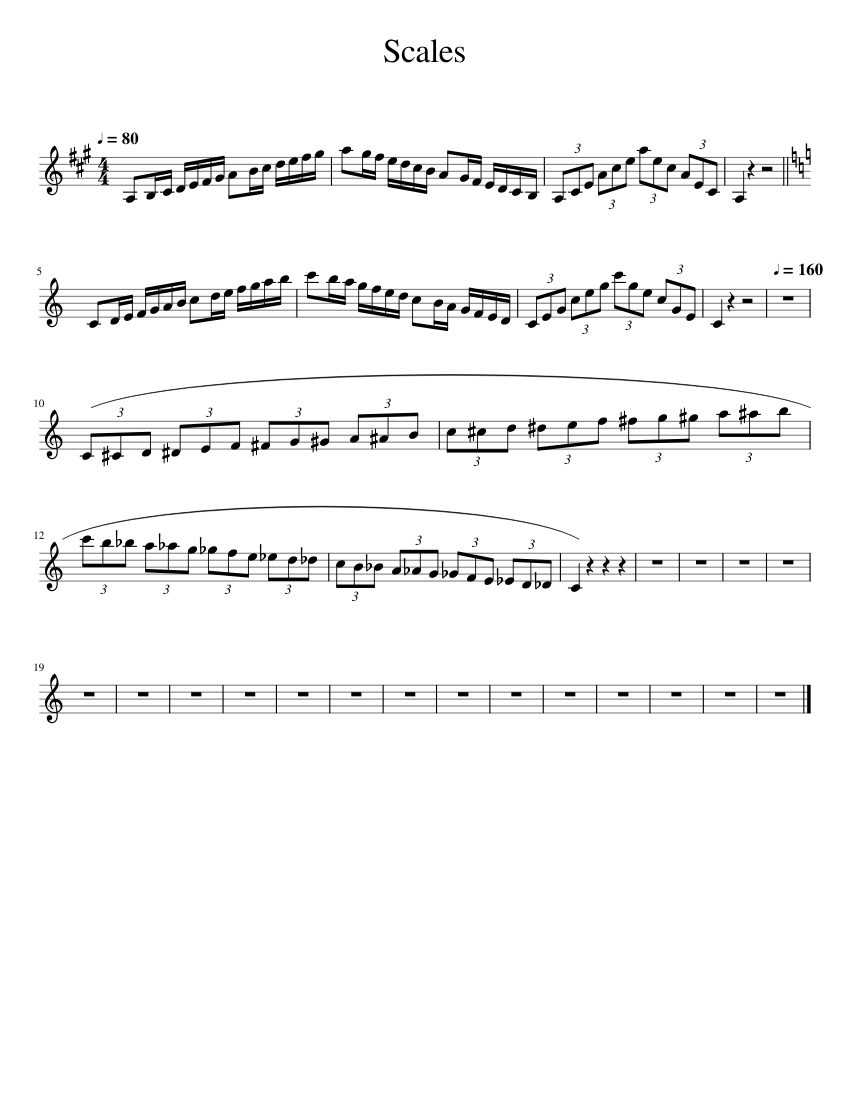 Scales Sheet Music for Mellophone (Solo) | MuseScore.com