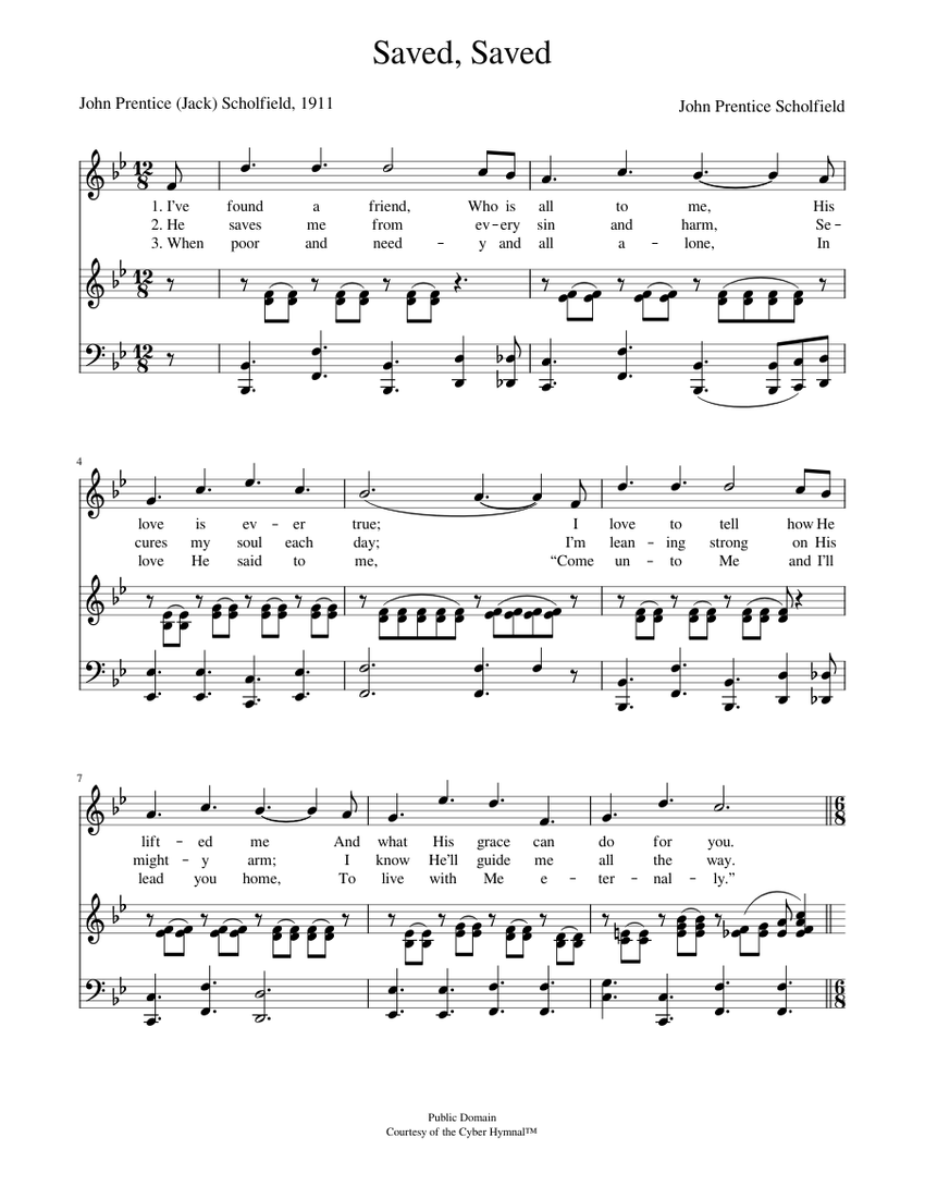 Saved, saved - Jack P. Scholfield Sheet Music for Piano (Mixed Trio ...