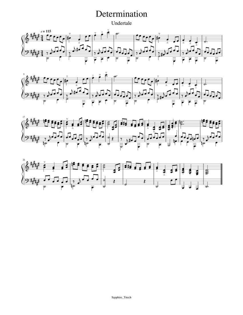 Determination Sheet music for Piano (Solo) | Musescore.com