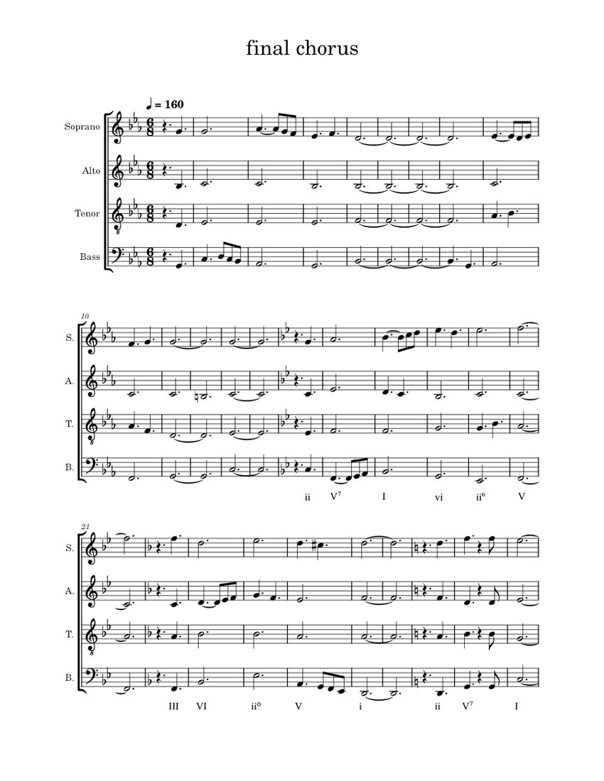 satb chorale Sheet music for Soprano, Alto, Tenor, Bass voice (SATB ...