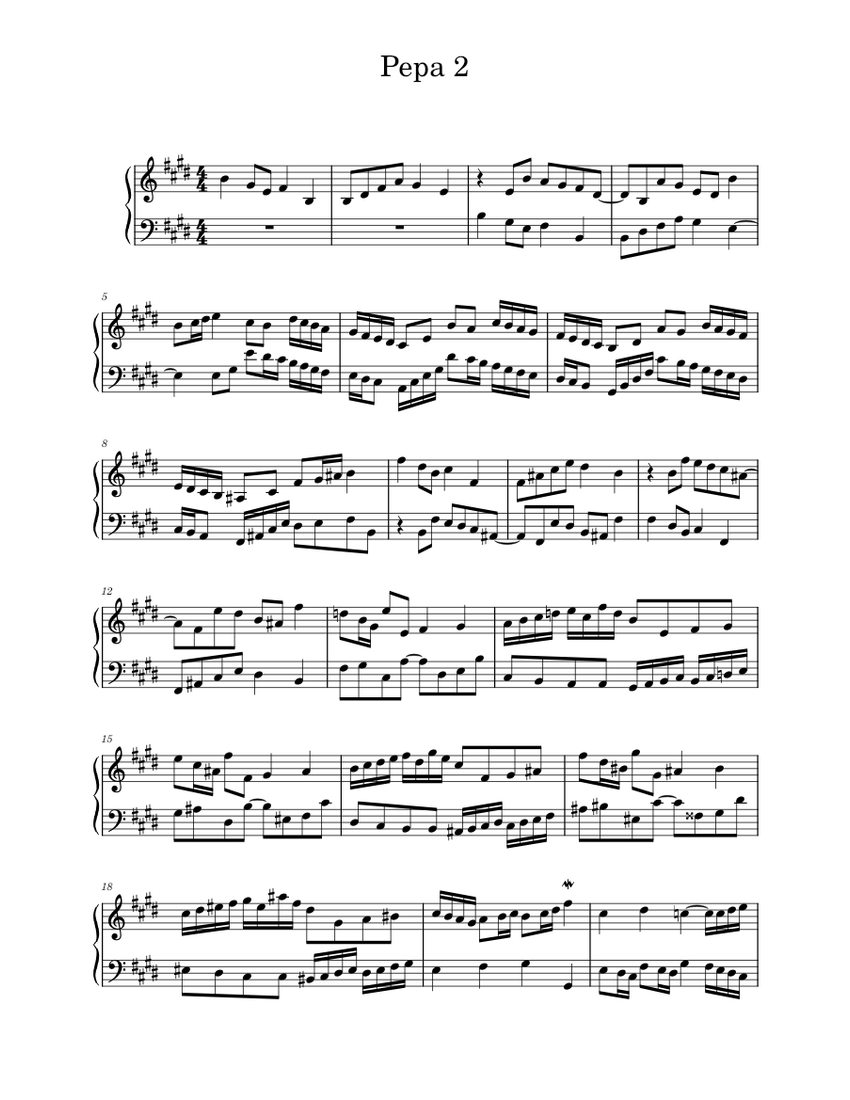 Pepa 2 Sheet music for Piano (Solo) | Musescore.com