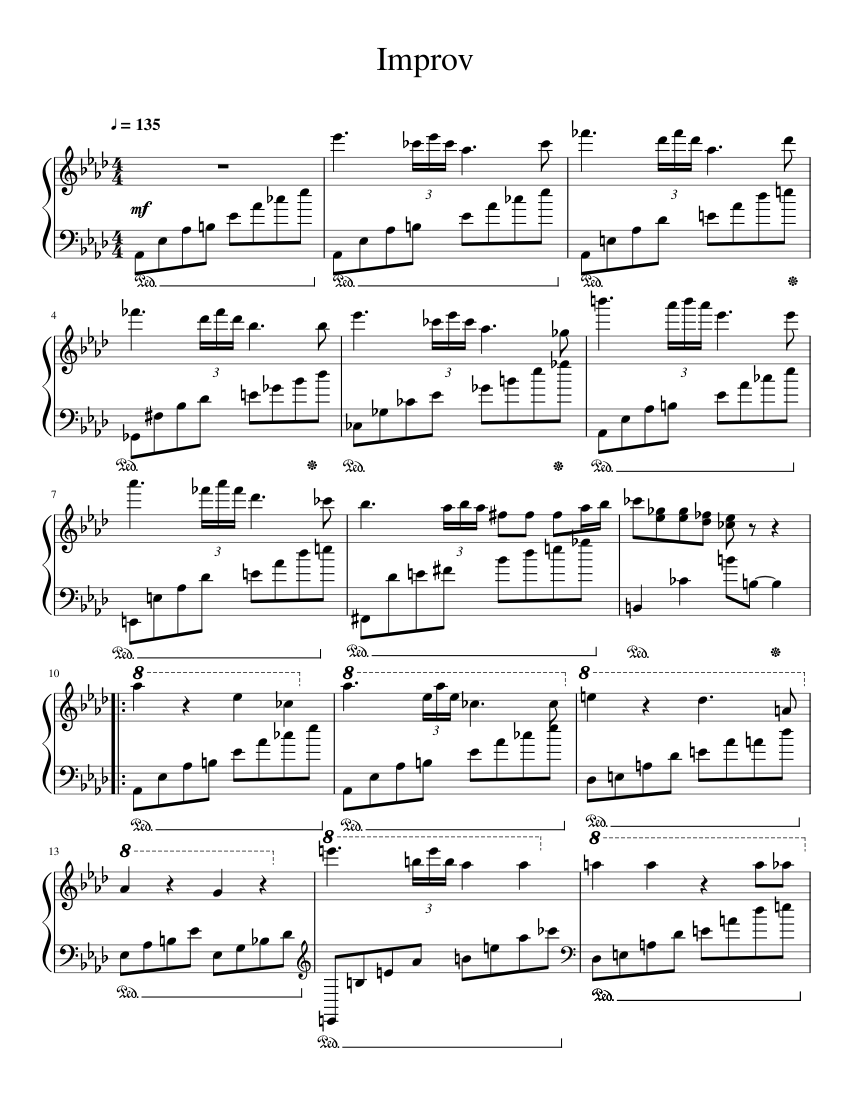 Improv Sheet Music for Piano (Solo) | MuseScore.com