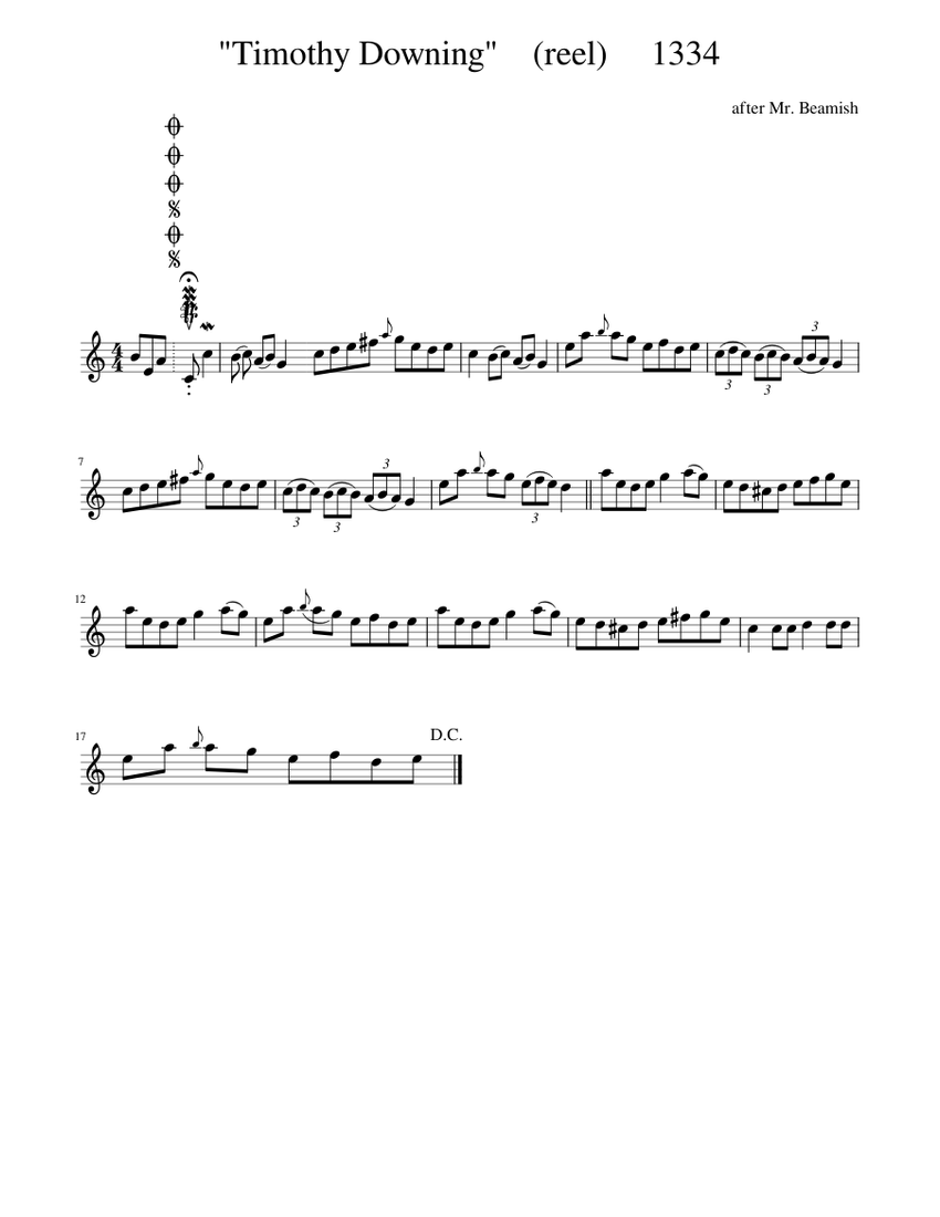 "Timothy Downing" (reel) 1334 Sheet music for Piano (Solo) | Musescore.com