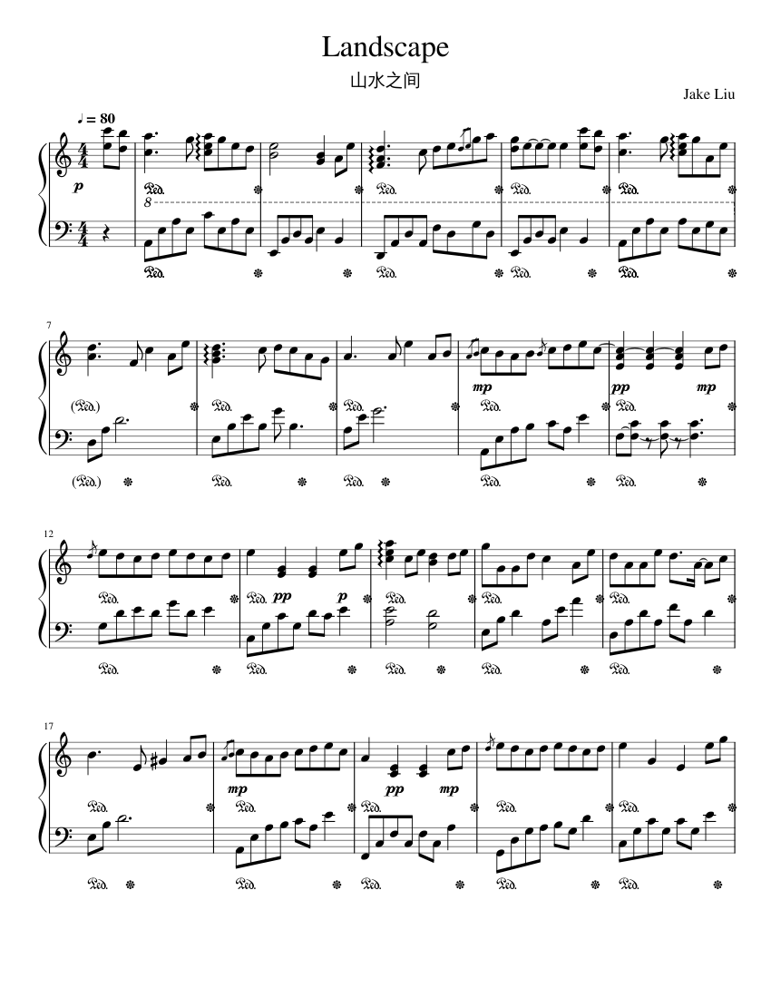 Landscape Sheet Music for Piano (Solo) | MuseScore.com