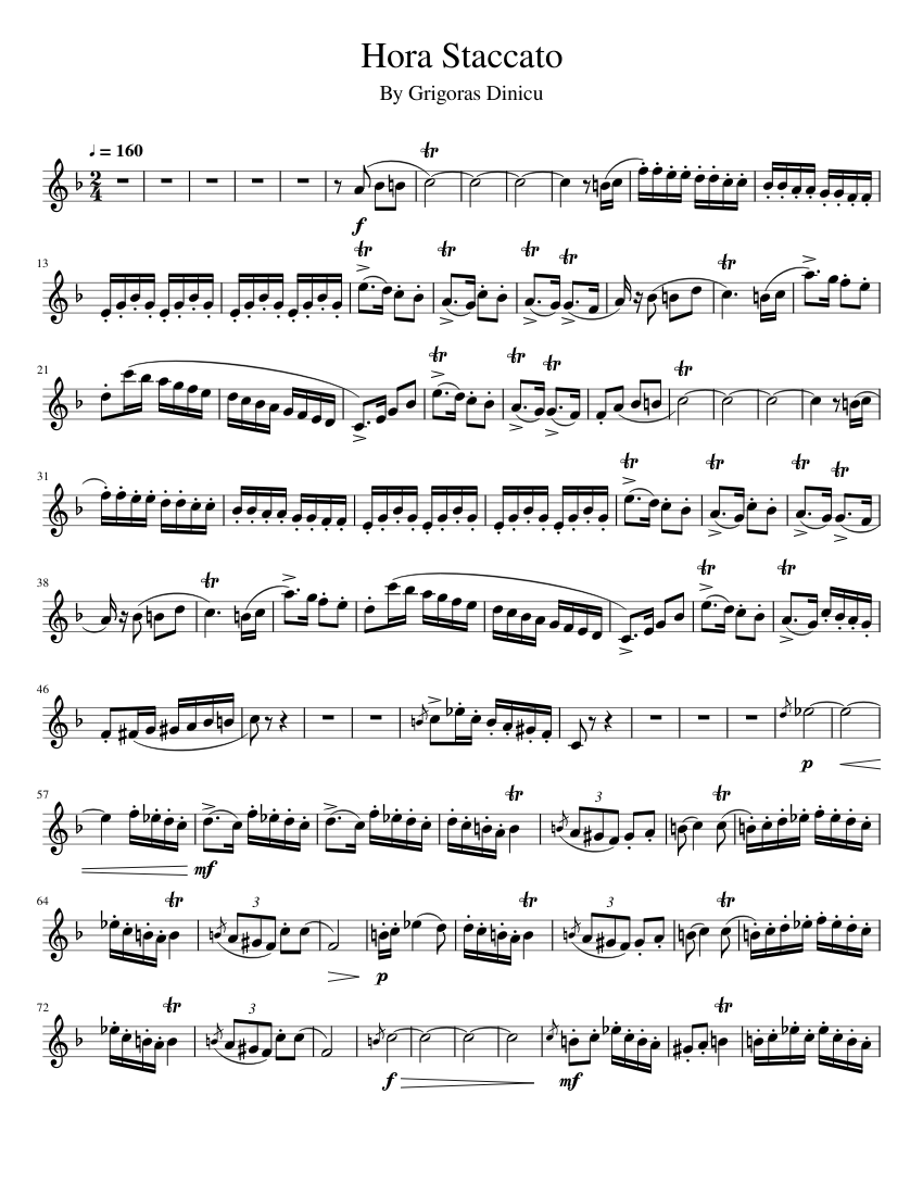 Hora_Staccato Sheet music for Trumpet in b-flat (Solo) | Musescore.com