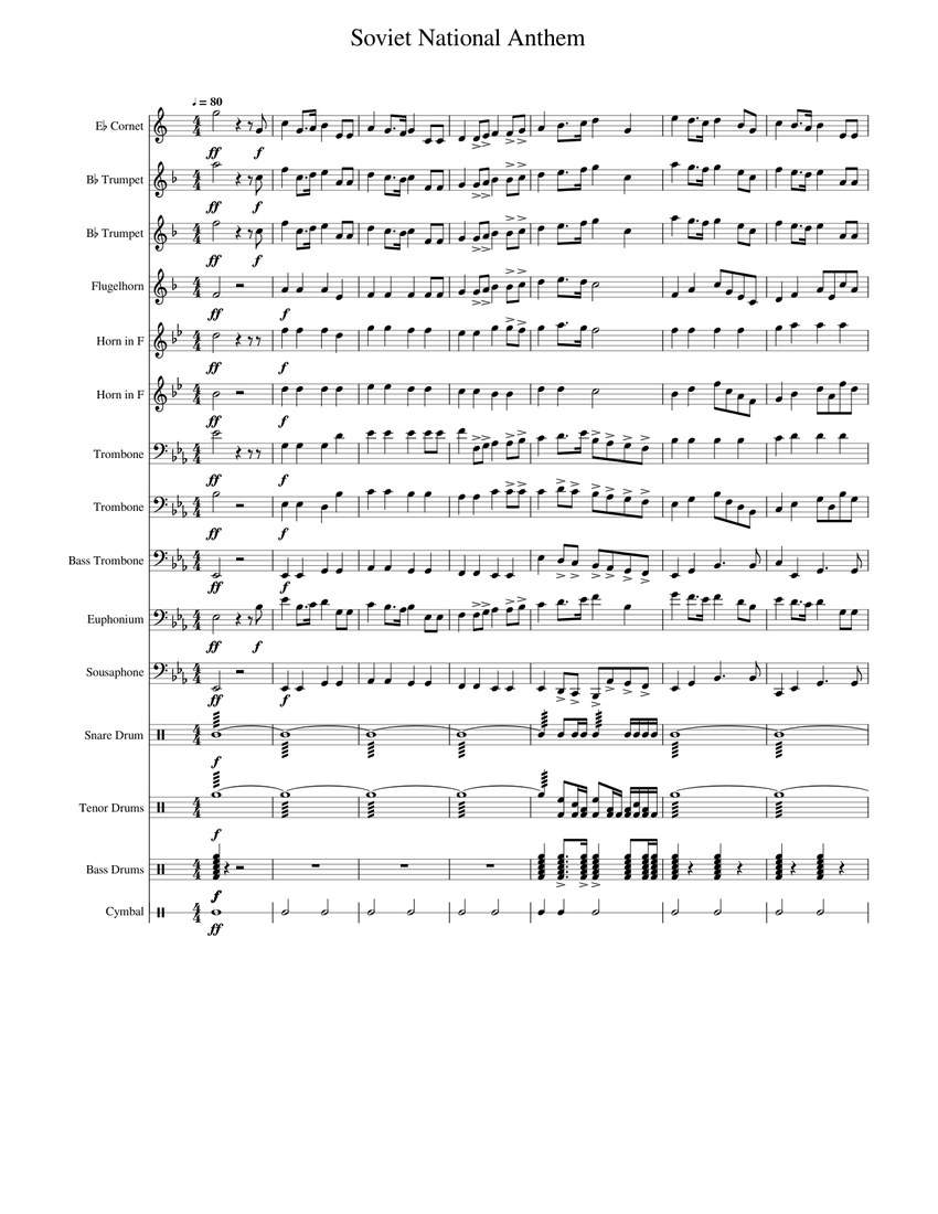 Soviet_National_Anthem Sheet Music for Trombone, Cornet, Euphonium ...
