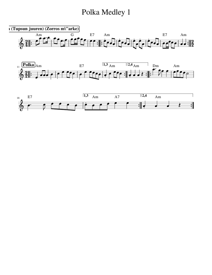 Polka Medley 1 Sheet music for Piano (Solo) Easy | Musescore.com
