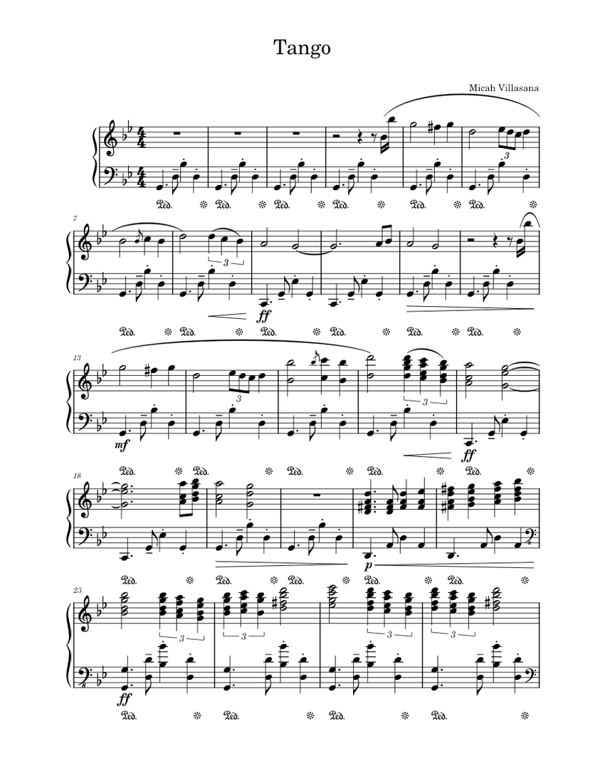 Tango Sheet music for Piano (Solo) | Musescore.com