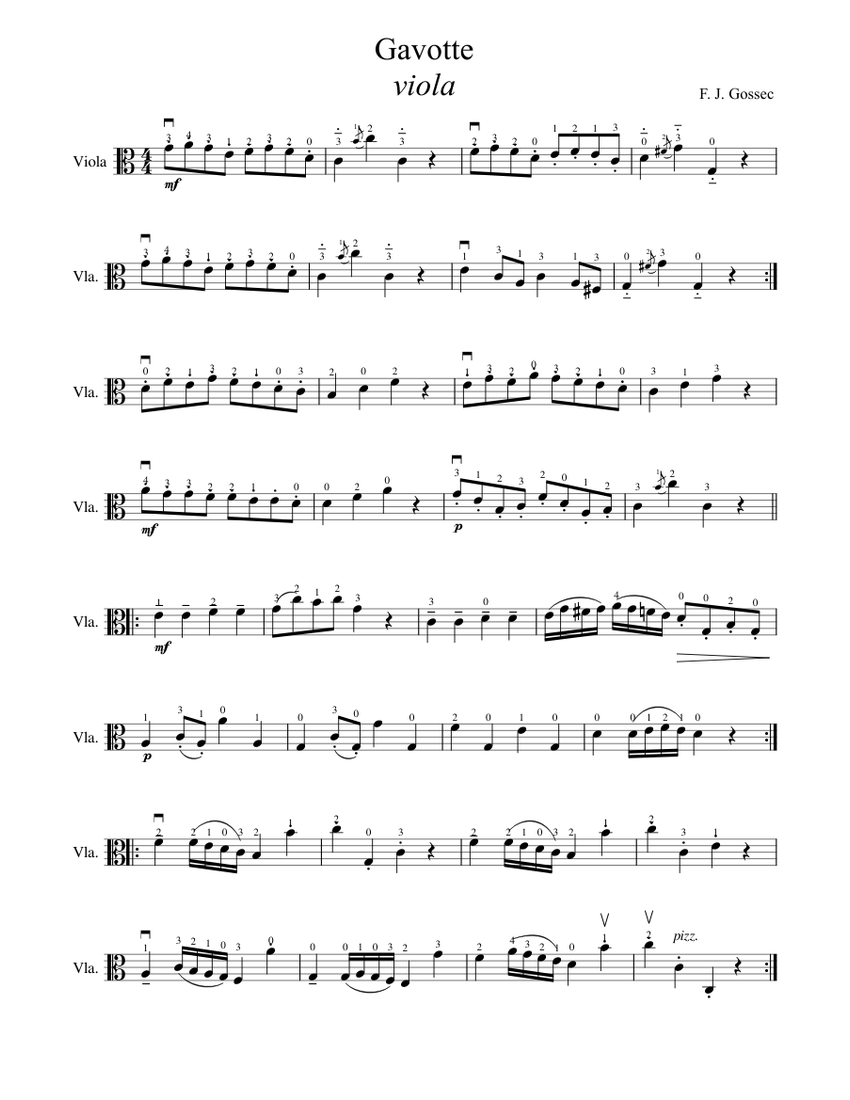Gavotte for Viola Sheet music for Viola (Solo) | Musescore.com