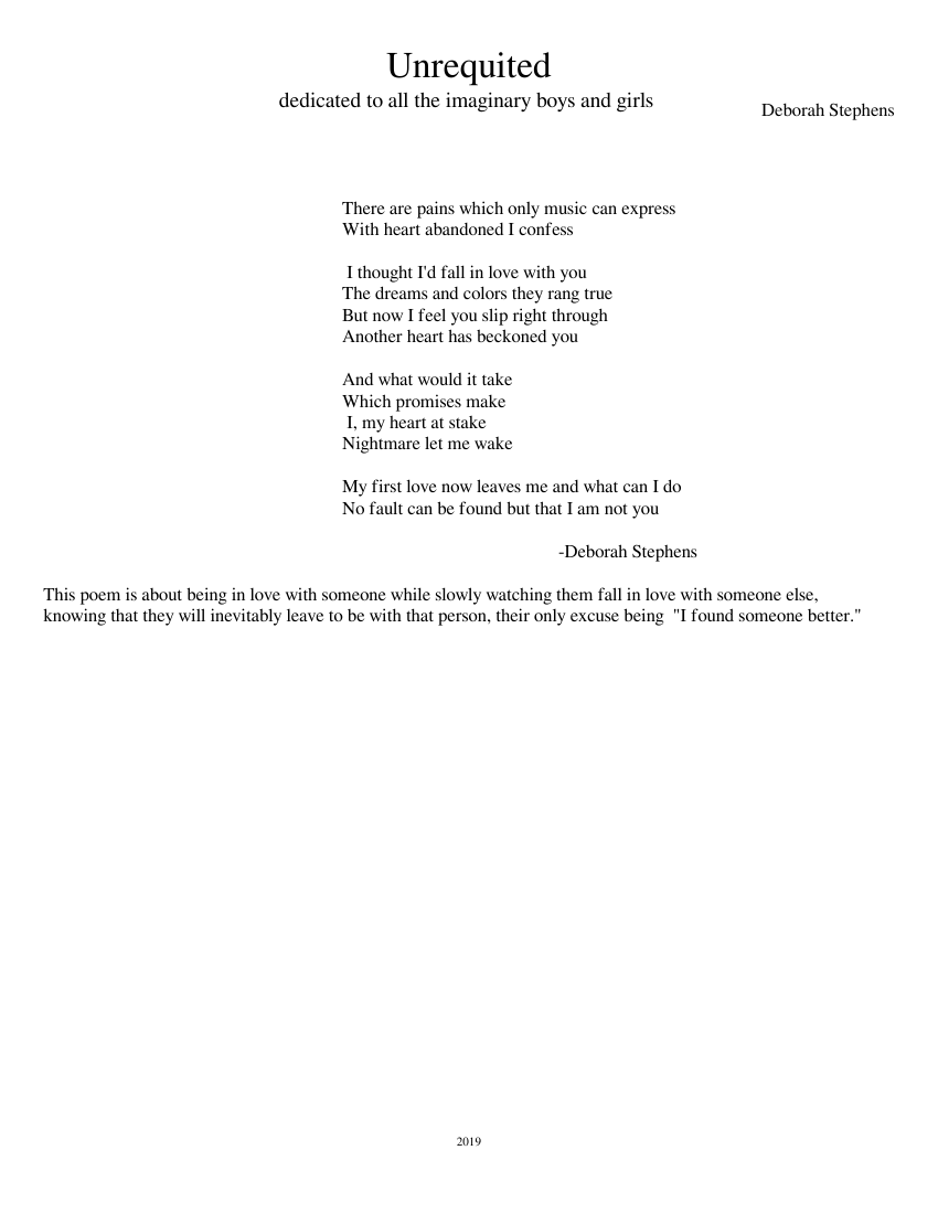 Unrequited Sheet music for Vocals (SATB) | Musescore.com