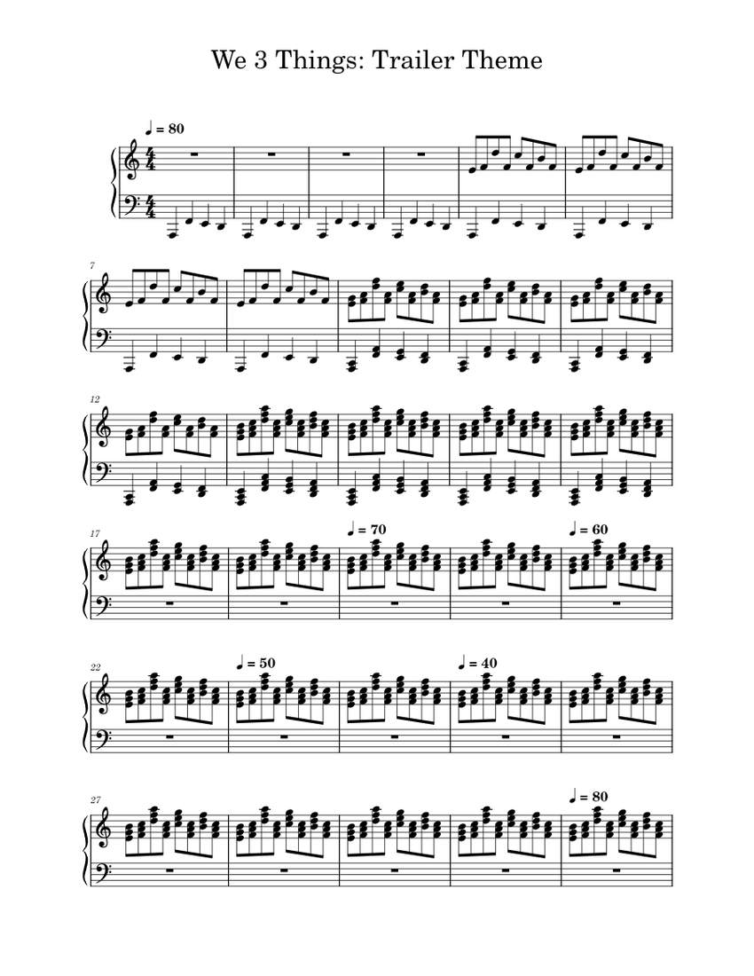 Twisted Tale - We 3 Things Sheet music for Piano (Solo) Easy ...