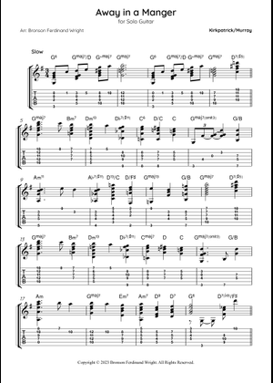 Acordes De Guitarra Para Away In A Manger Away In A Manger For String