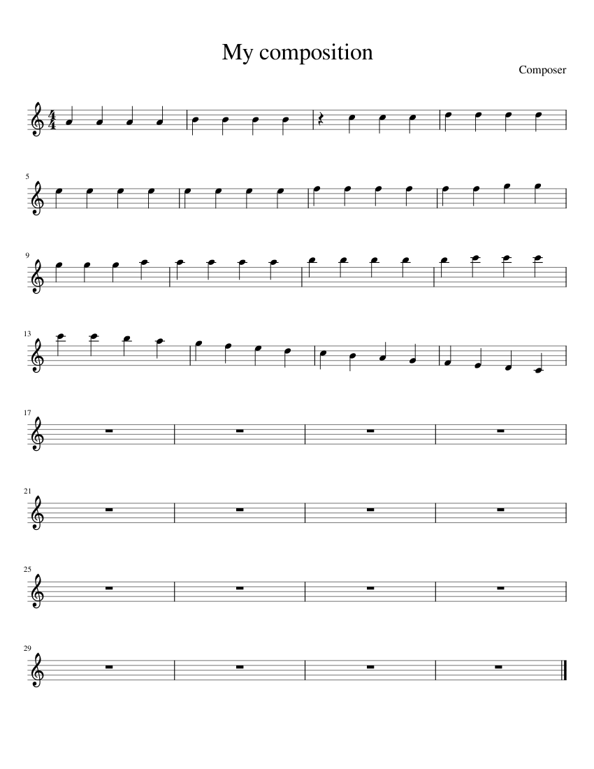 My Composition Sheet music for Piano (Solo) Easy | Musescore.com