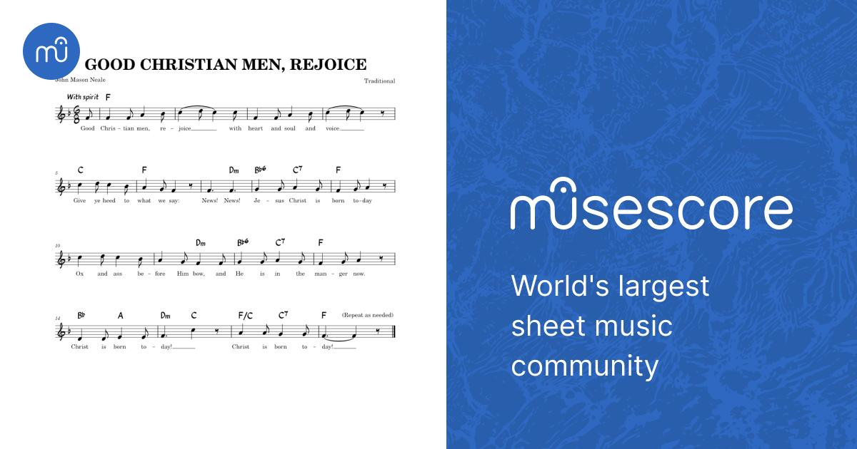 Good Christian Men, Rejoice [lead sheet] Sheet music for Recorder (Solo ...