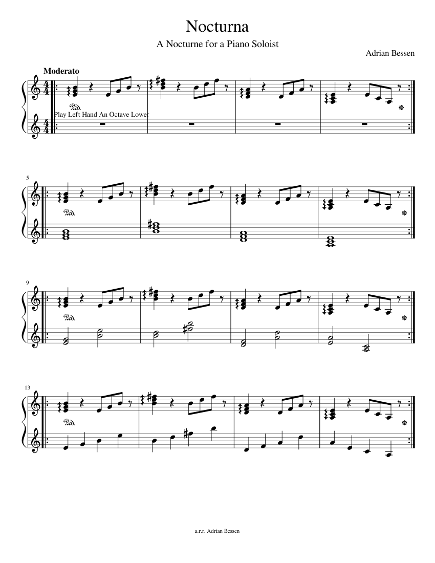 Nocturna Sheet music for Piano (Solo) Easy | Musescore.com