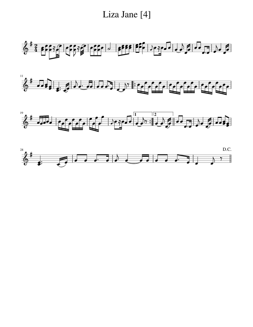 Liza Jane Sheet music for Piano (Solo) Easy | Musescore.com