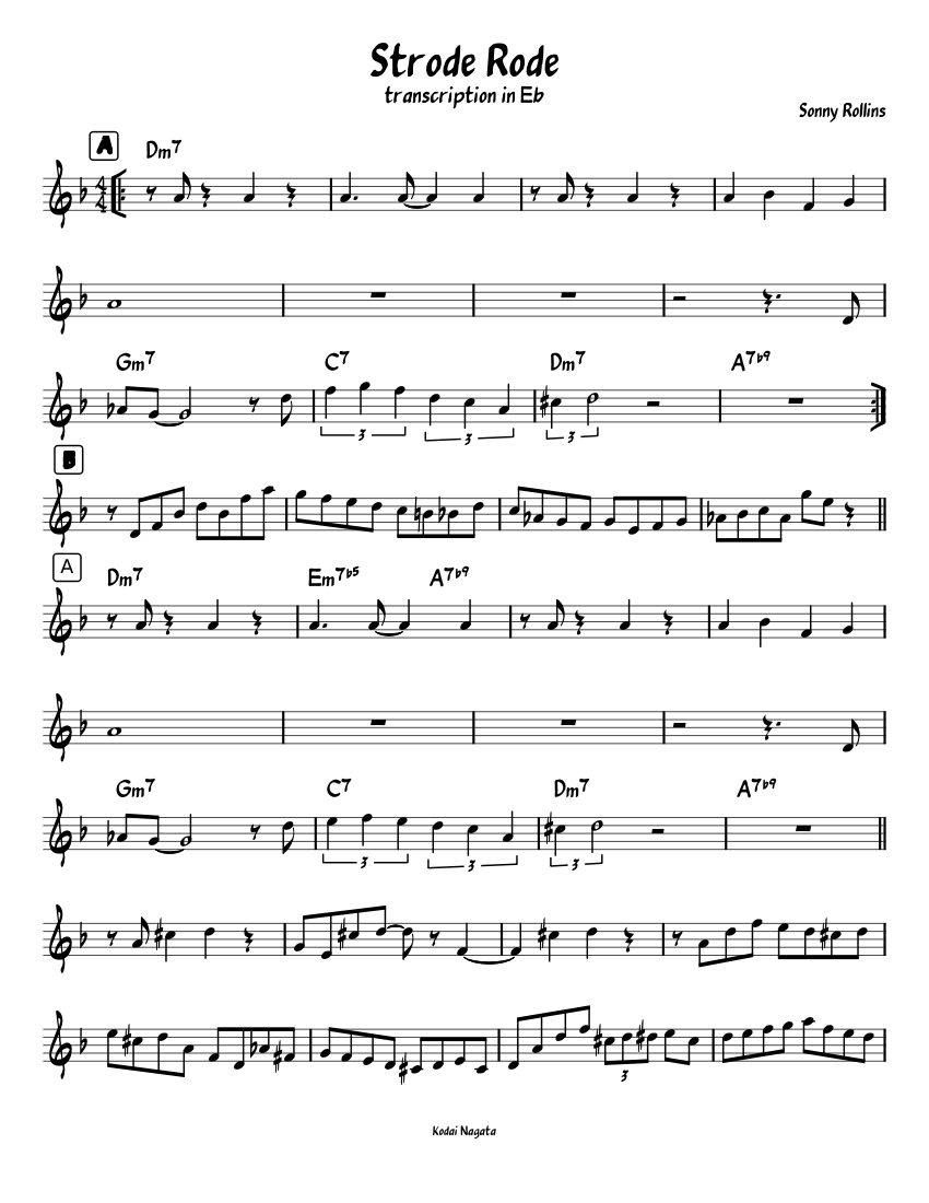 Strode Rode Sheet Music with Chords for Piano (Solo) easy | MuseScore.com