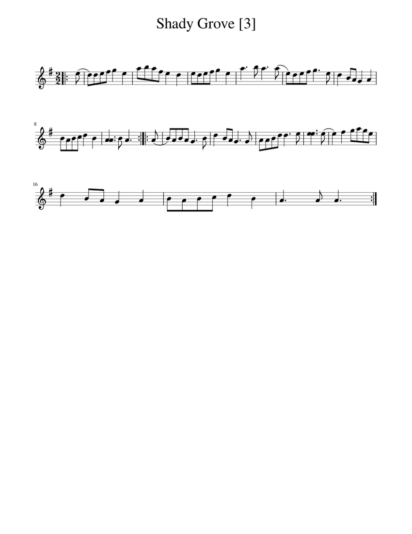 Shady Grove Sheet music for Piano (Solo) Easy | Musescore.com
