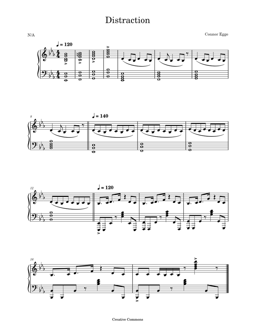 Distraction Sheet music for Piano (Solo) Easy | Musescore.com